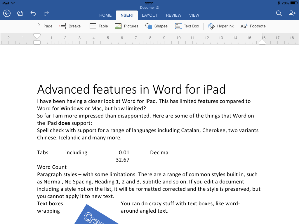 A Close Look At Word For The IPad What Is Included And What Is Missing